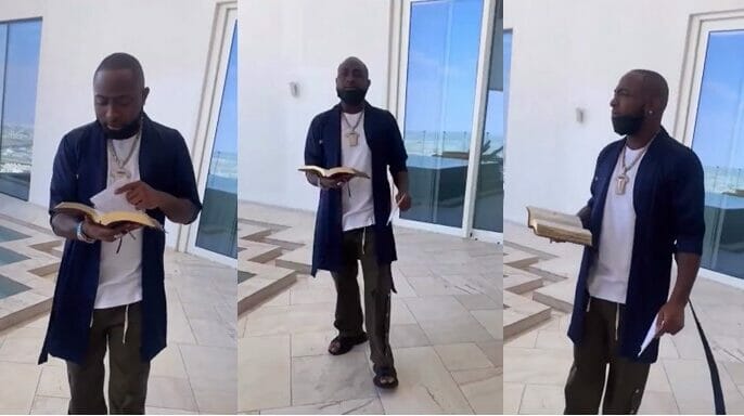 Nigerian Singer, Davido Seen Studying The Bible At Home (Video ...